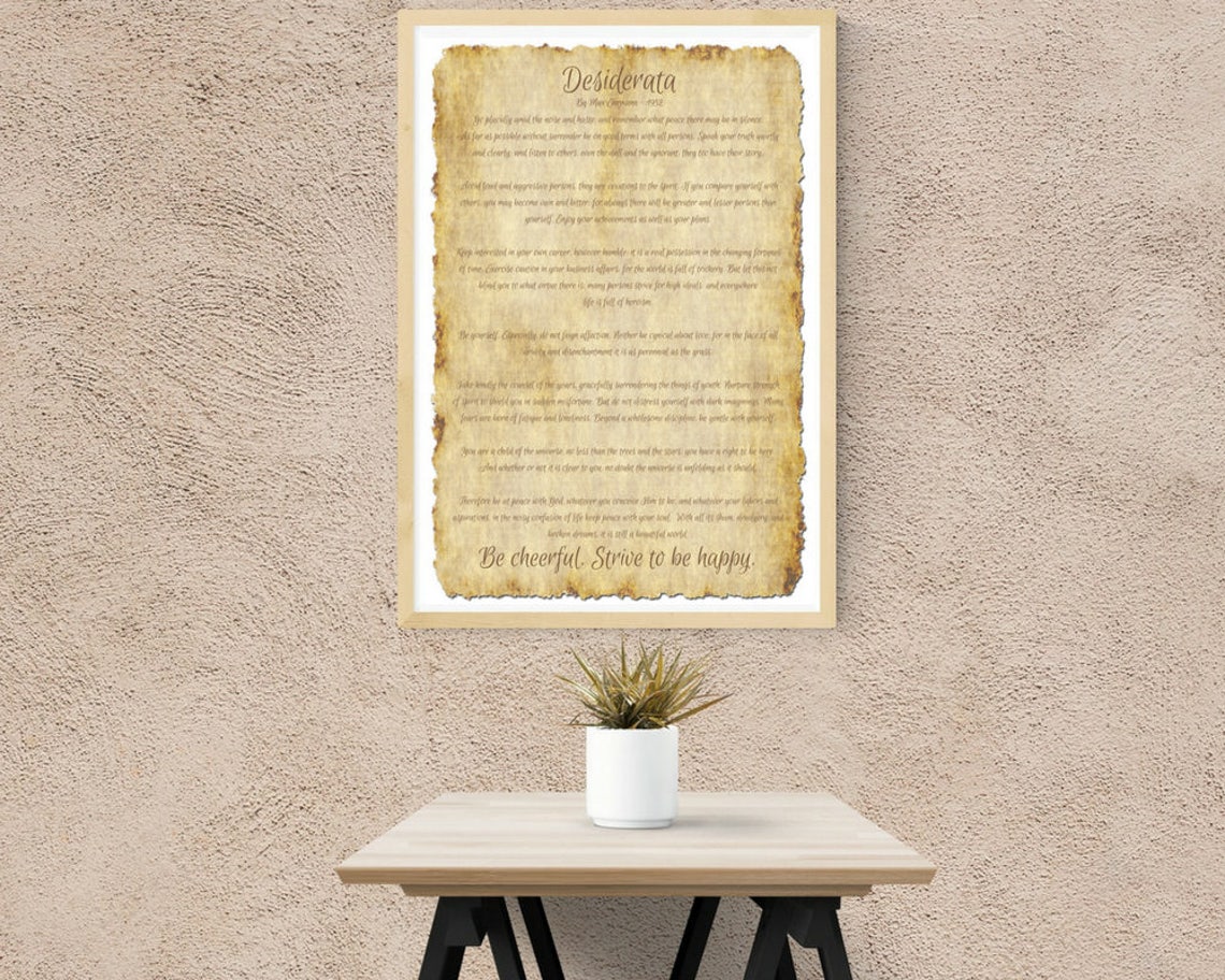Desiderata Poem for Life. Desiderata Print. Desiderata Poem. Max ...