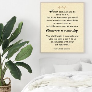 Finish Each Day Ralph Waldo Emerson Quote TWO Printable - Etsy