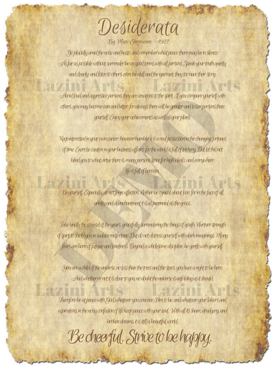Desiderata Poem for Life. Desiderata Print. Desiderata Poem. Max ...