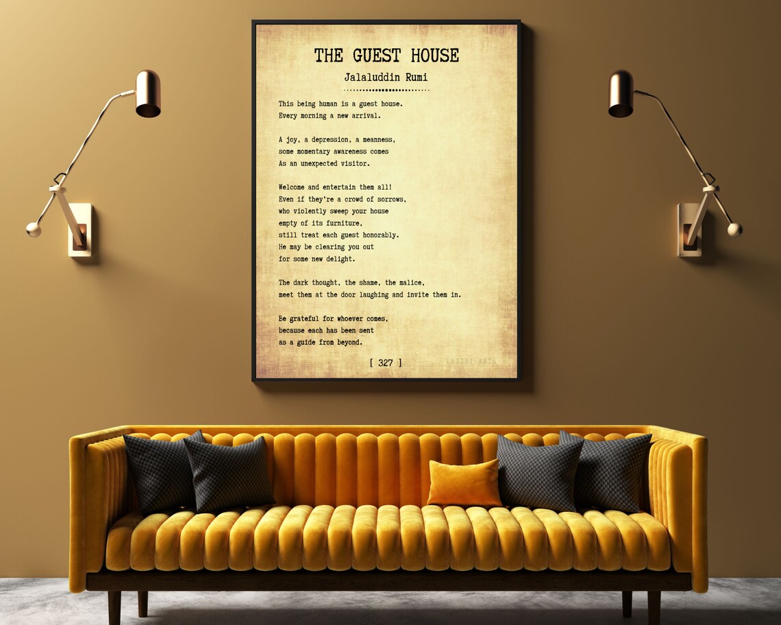 Rumi Quote: the Guest House Poem Typewriter Font, Rumi Poetry ...