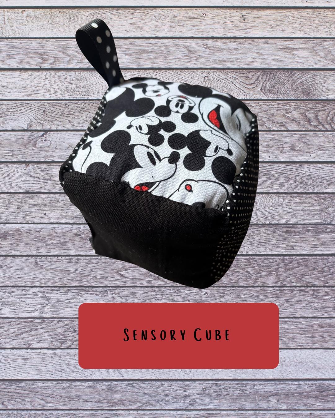 Disney Micky Mouse High Contrast Crinkle and Bells Baby Sensory Cube ...
