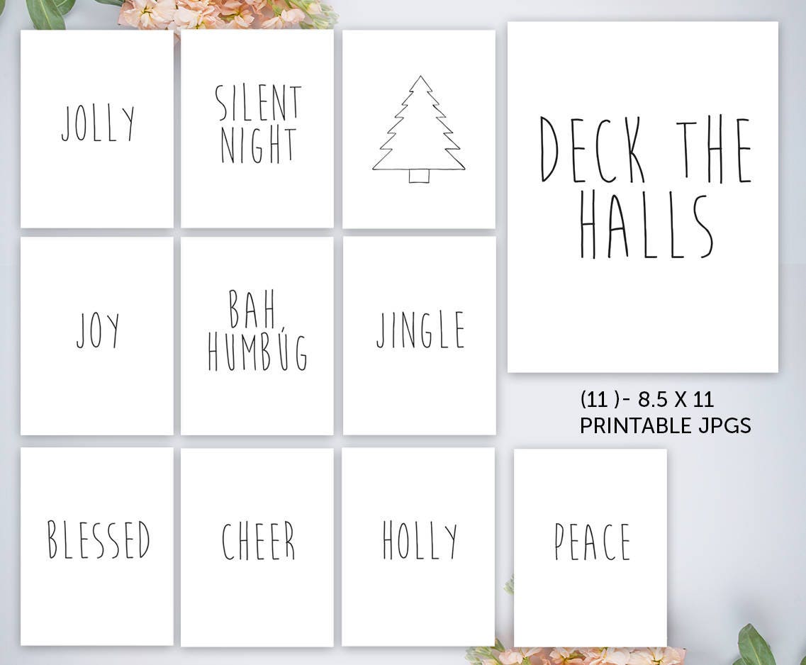 11 8.5x11 RAE DUNN Inspired Christmas Printable Wall Art | JPG Files ...