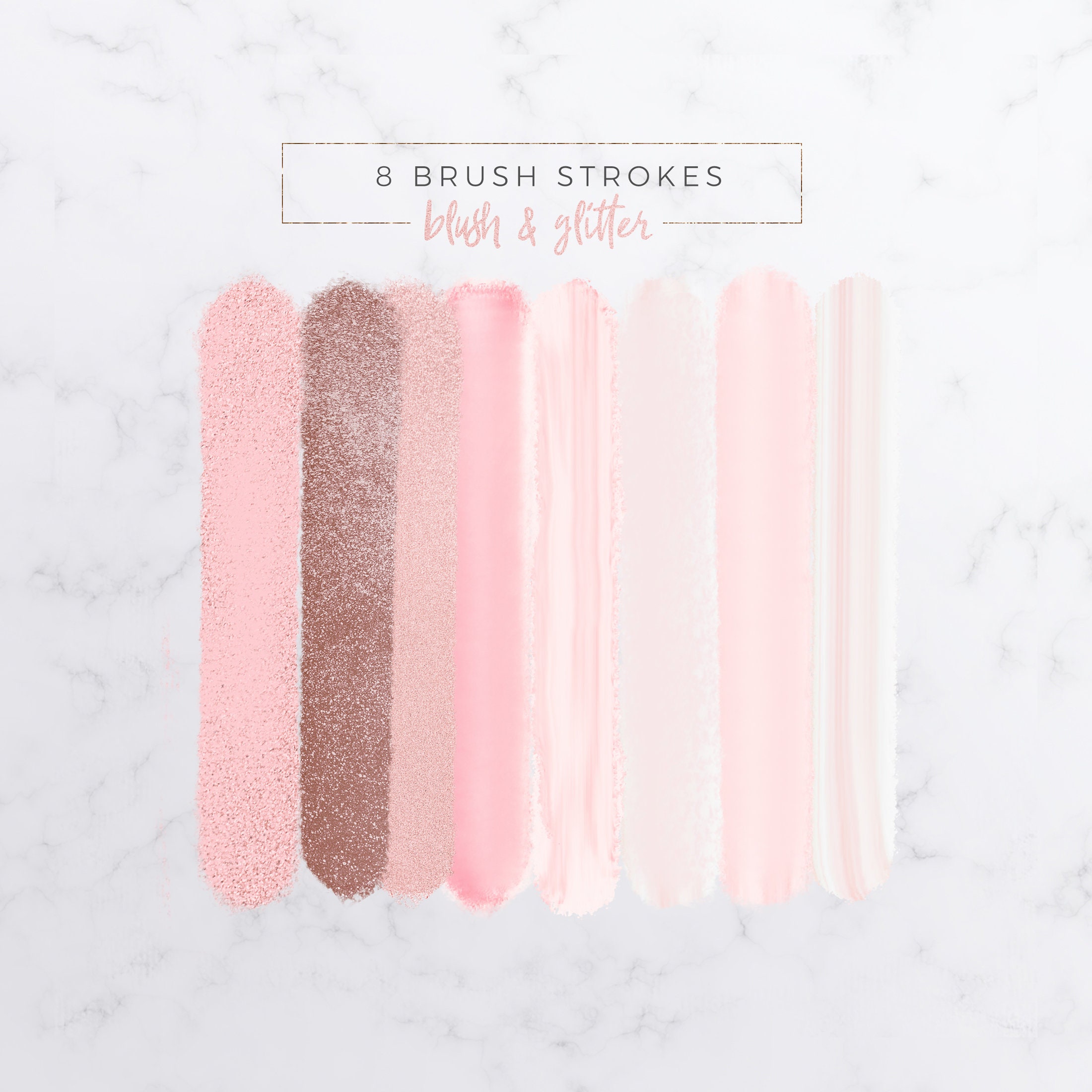 Brush Stroke Clipart PNG Paint Brush Stroke Blush Pink | Etsy