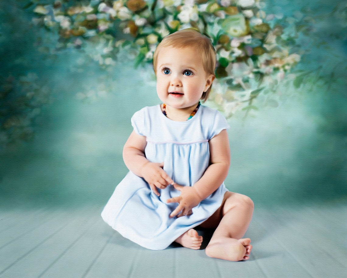 Children's Painted Portrait, Painted Portrait, Digital Painting ...