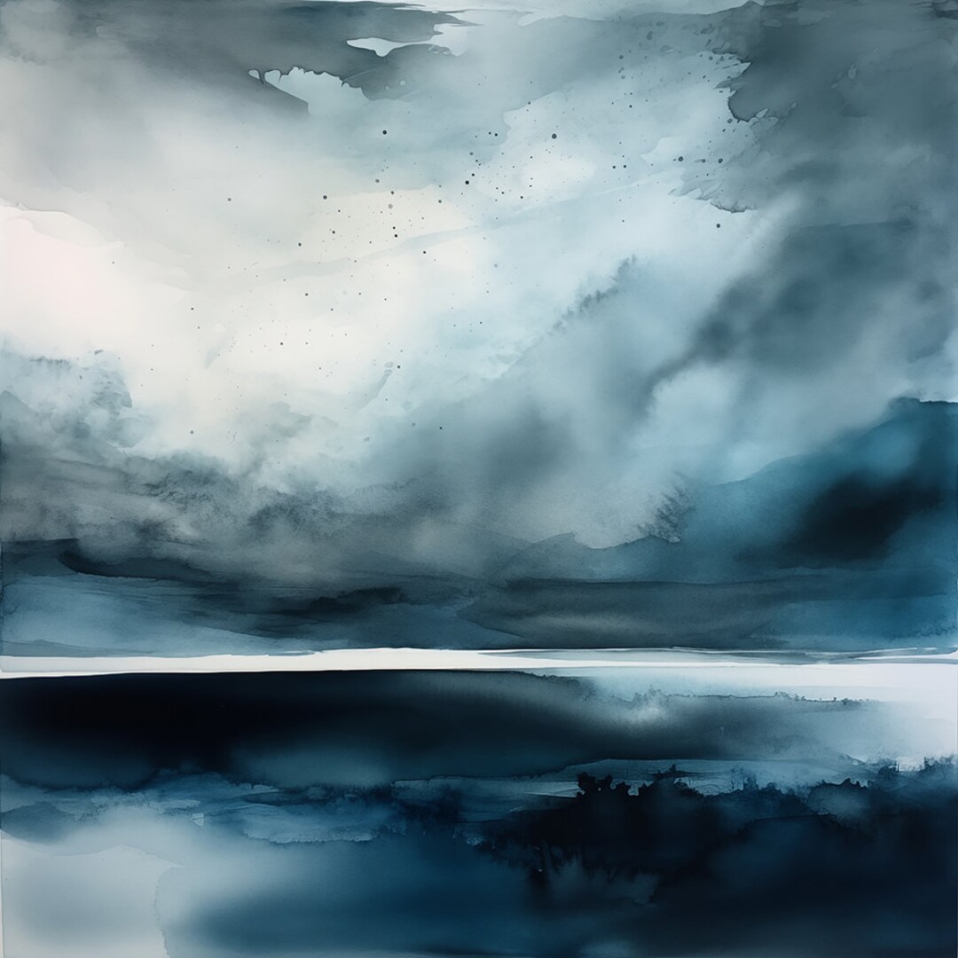 Blue No 14 Coastal Storm Abstract Pacific Northwest Ocean Original ...