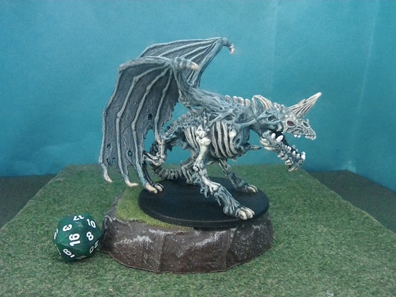 Huge Blue Dracolich Hand Painted High Detail D&D Pathfinder | Etsy