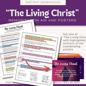The Living Christ Posters | Look Unto Christ | Memorize the Living ...
