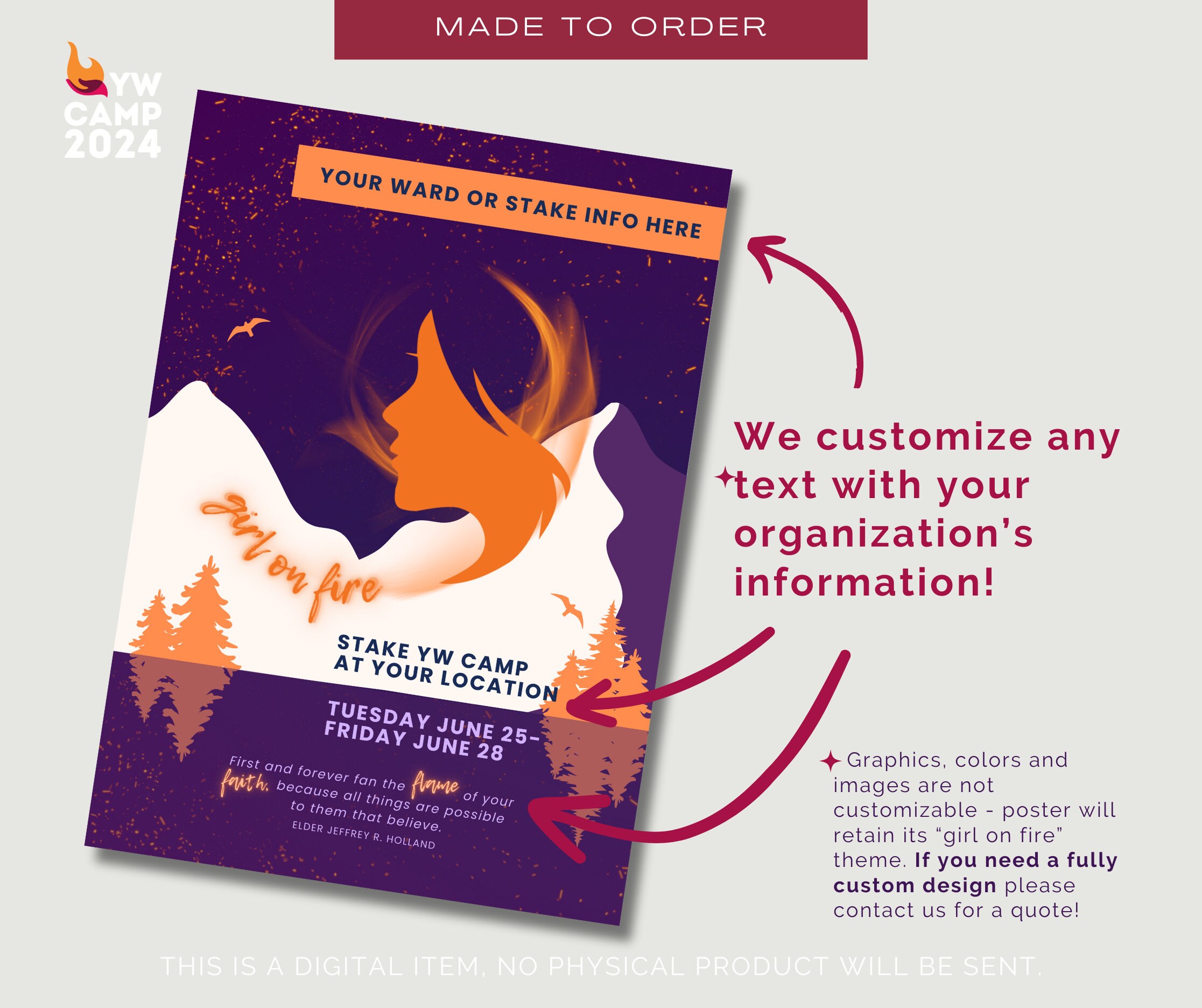 Customized Girl on Fire Themed Girls Camp Poster | Girl on Fire | Look ...