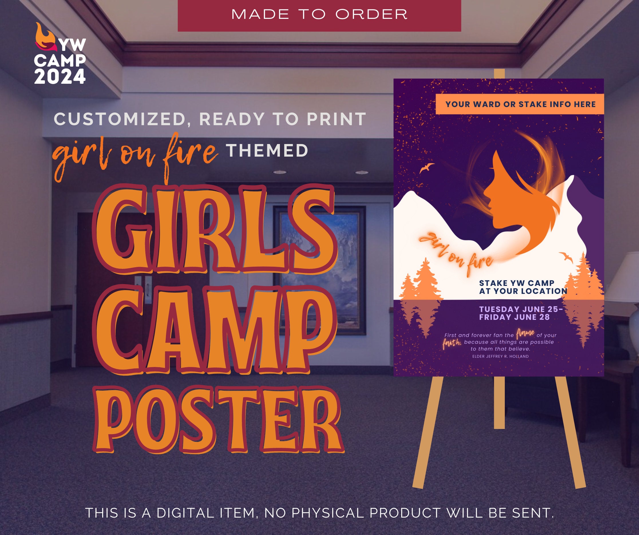 Customized Girl on Fire Themed Girls Camp Poster Girl on Fire I Am a ...