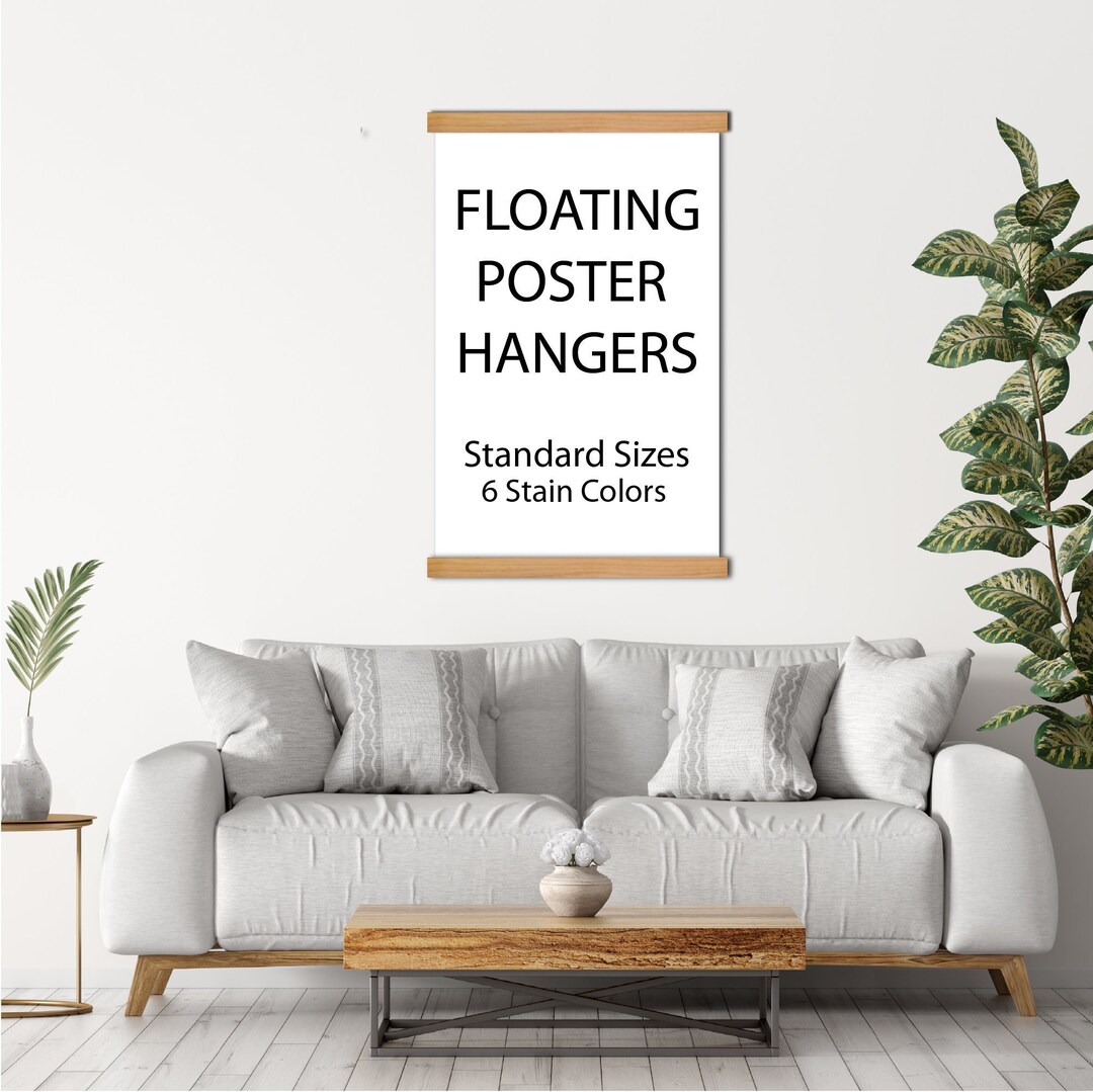 Magnetic Frame Wood Poster Hanger Frames and Floating Poster Hangers ...