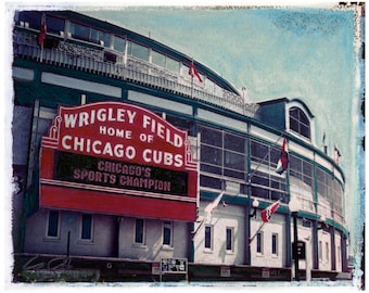 Personalized Wrigley Field Sign Canvas 8x10 Chicago Cubs - Etsy