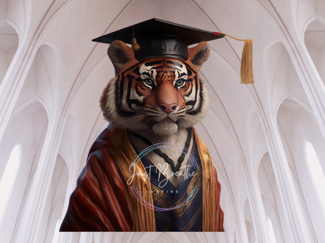 Graduation Tiger Digital File PNG - Etsy