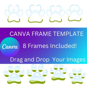 Dog Paw Editable Canva Frame Template, Photo Grid,collage - Etsy