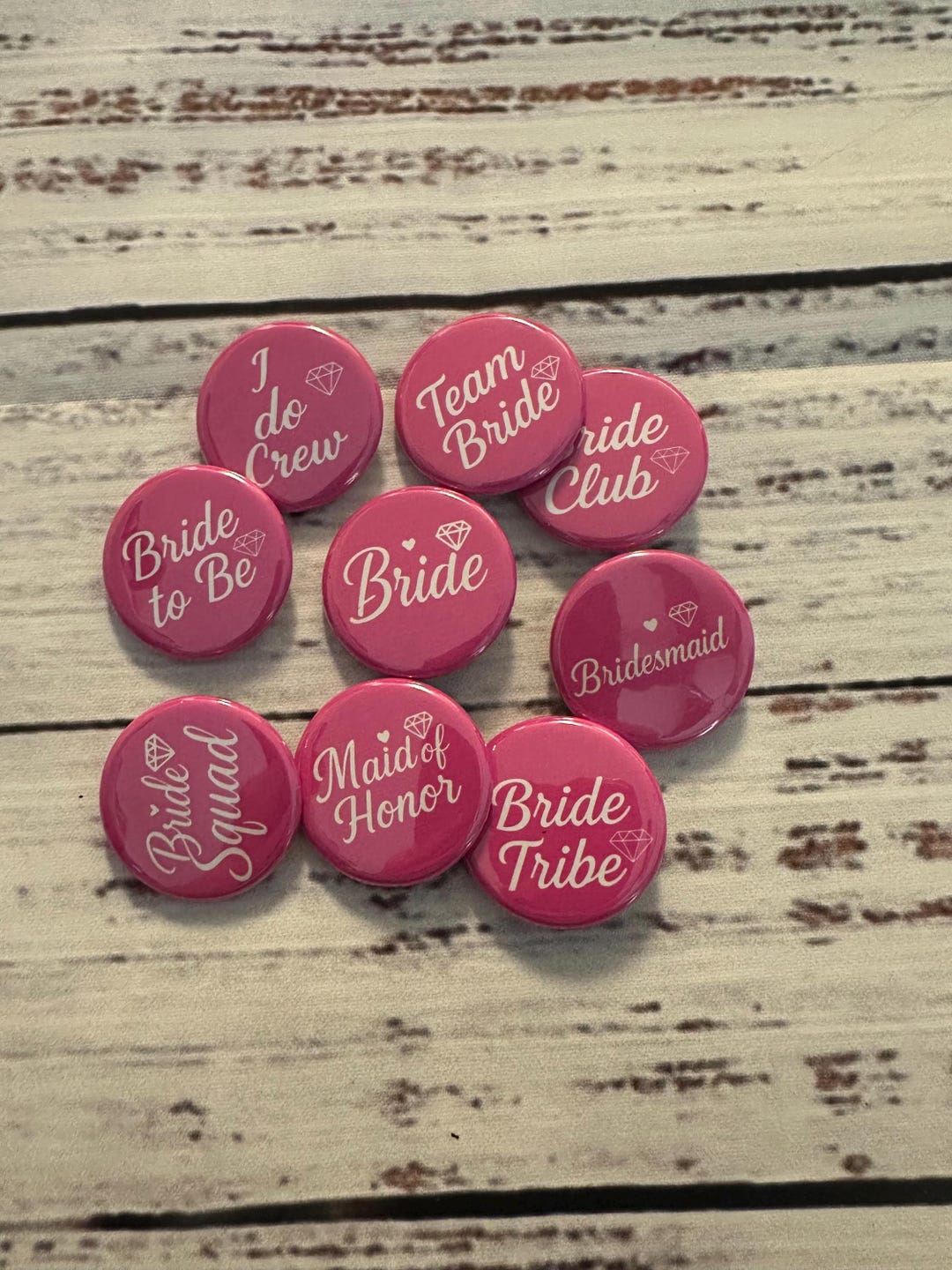 Bride Party Buttons ,wedding Party Buttons ,bride, Bridesmaid, Pin Back ...
