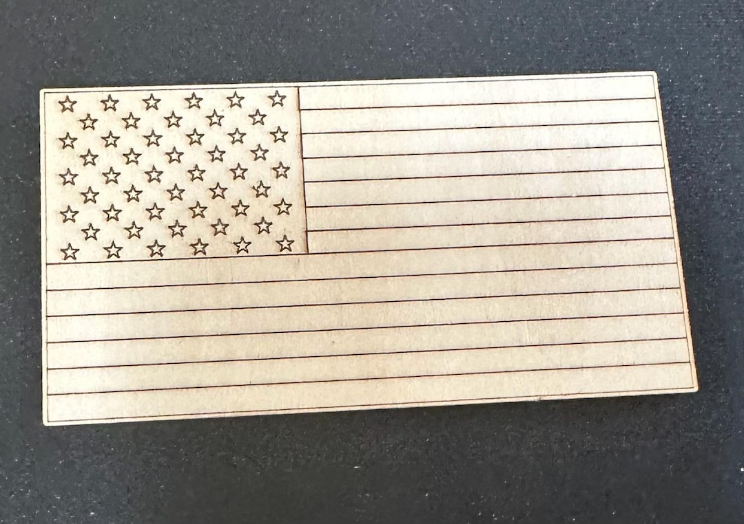Wooden American Flag Unfinished Cut Out , Paint by Line , Patriotic ...