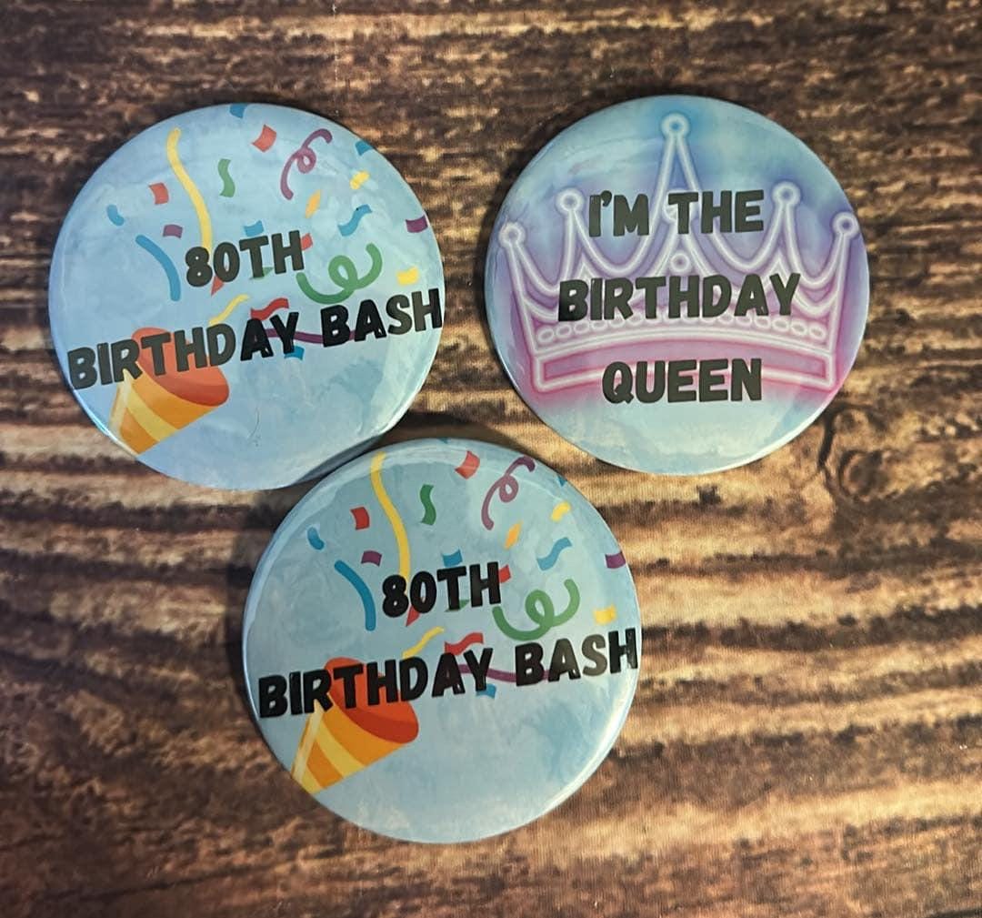 Custom Birthday Button Pin, Personalized Party Favor (2.25 In) - Etsy