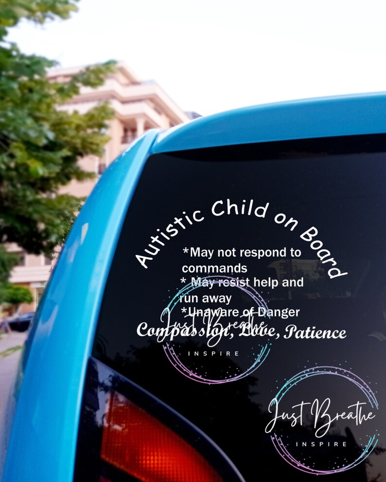 Autistic Child on Board Alert Decal for Car Special Needs - Etsy
