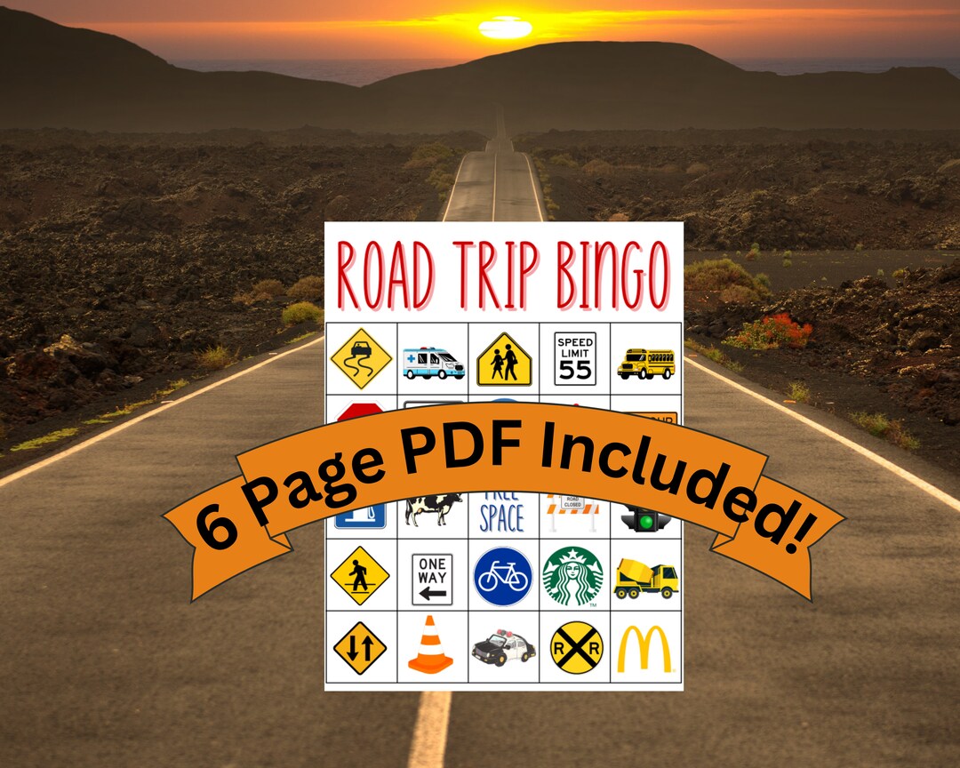 Travel Road Bingo Pages Engaging Kids on Long Car Rides and Adventures ...