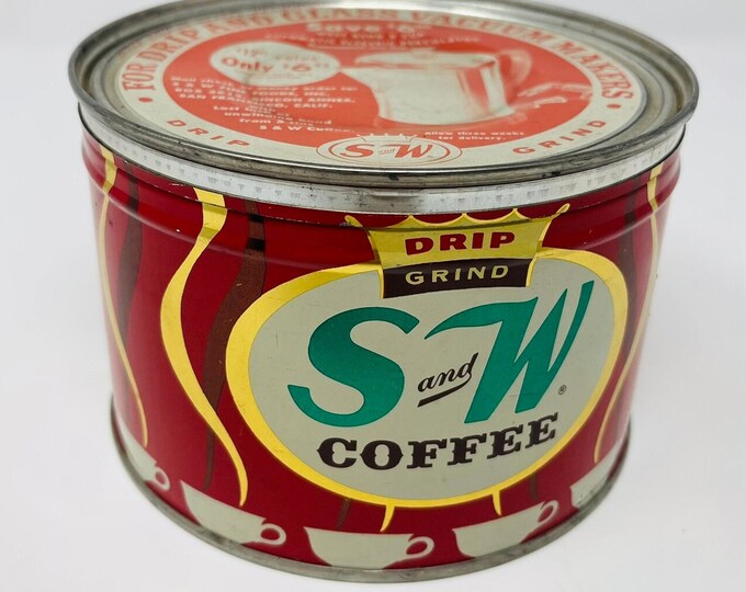 SW Coffee Tin - Vintage Coffee Tin - 1 Lb Tin - Vintage Advertising Tin ...