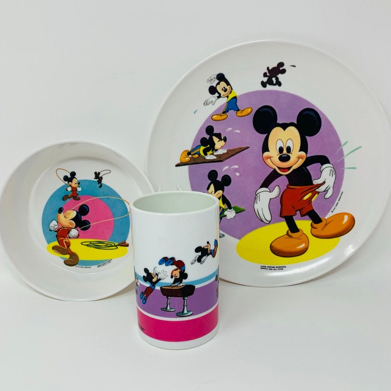 Mickey Mouse Dish Set - Etsy