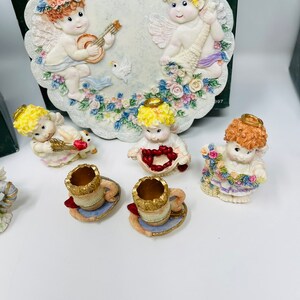 Miniature Resin Tea Set, Miniature Angel Tea Set, Fairy Tea Set, Garden ...