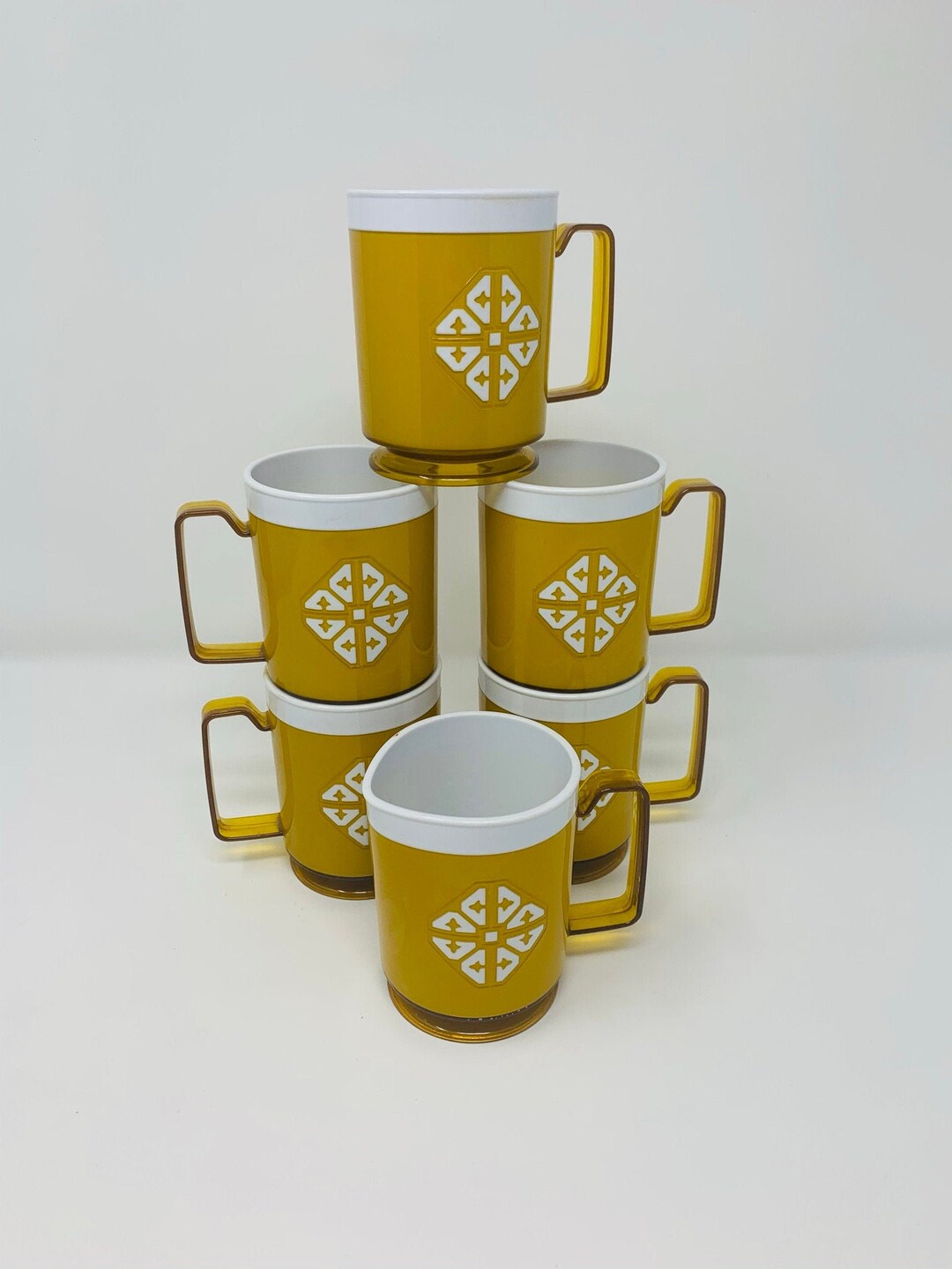 Yellow Plastic Coffee Cups - YOU PICK - Mid Century Melamine Cups ...
