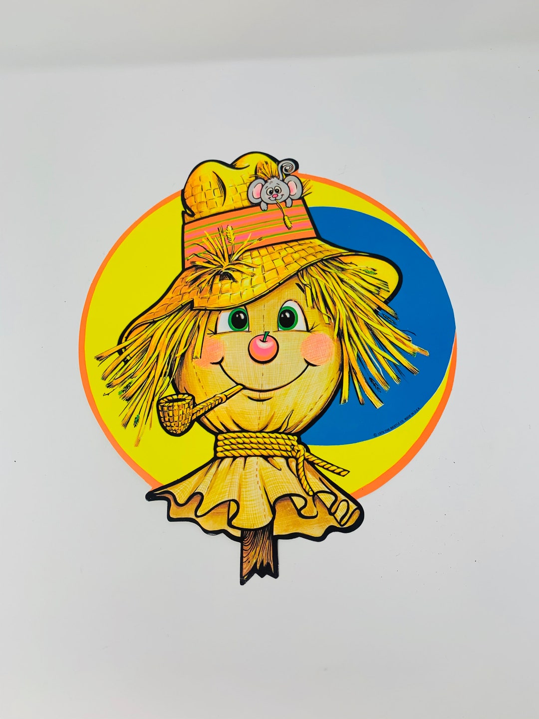 BEISTLE Scarecrow Die Cut Happy Scarecrow RARE Wall Decor 1979 LARGE ...