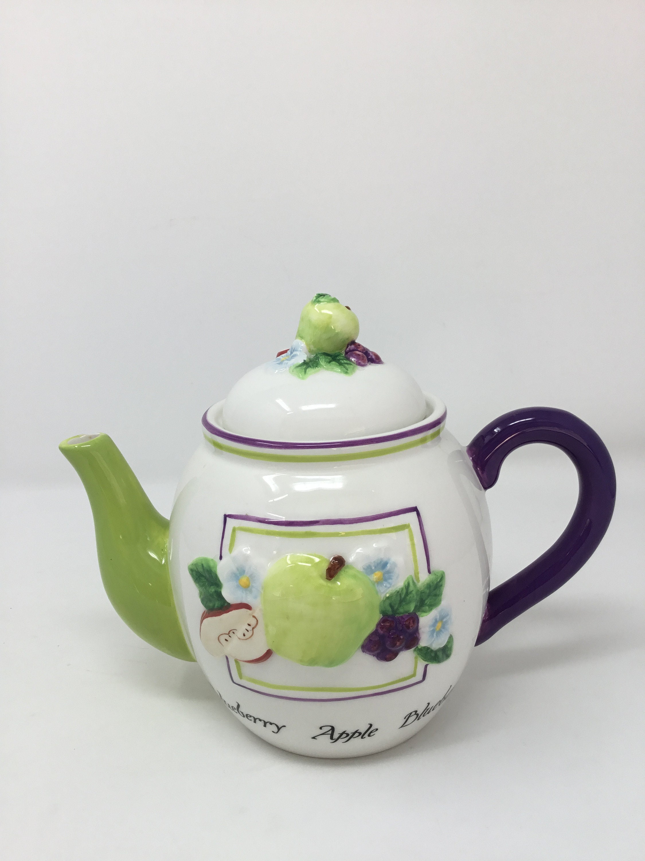 Bella Casa Ganz Teapot with Raised Fruit Vintage Bella Casa | Etsy