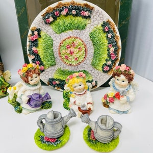 Miniature Resin Tea Set, Miniature Angel Tea Set, Fairy Tea Set, Garden ...