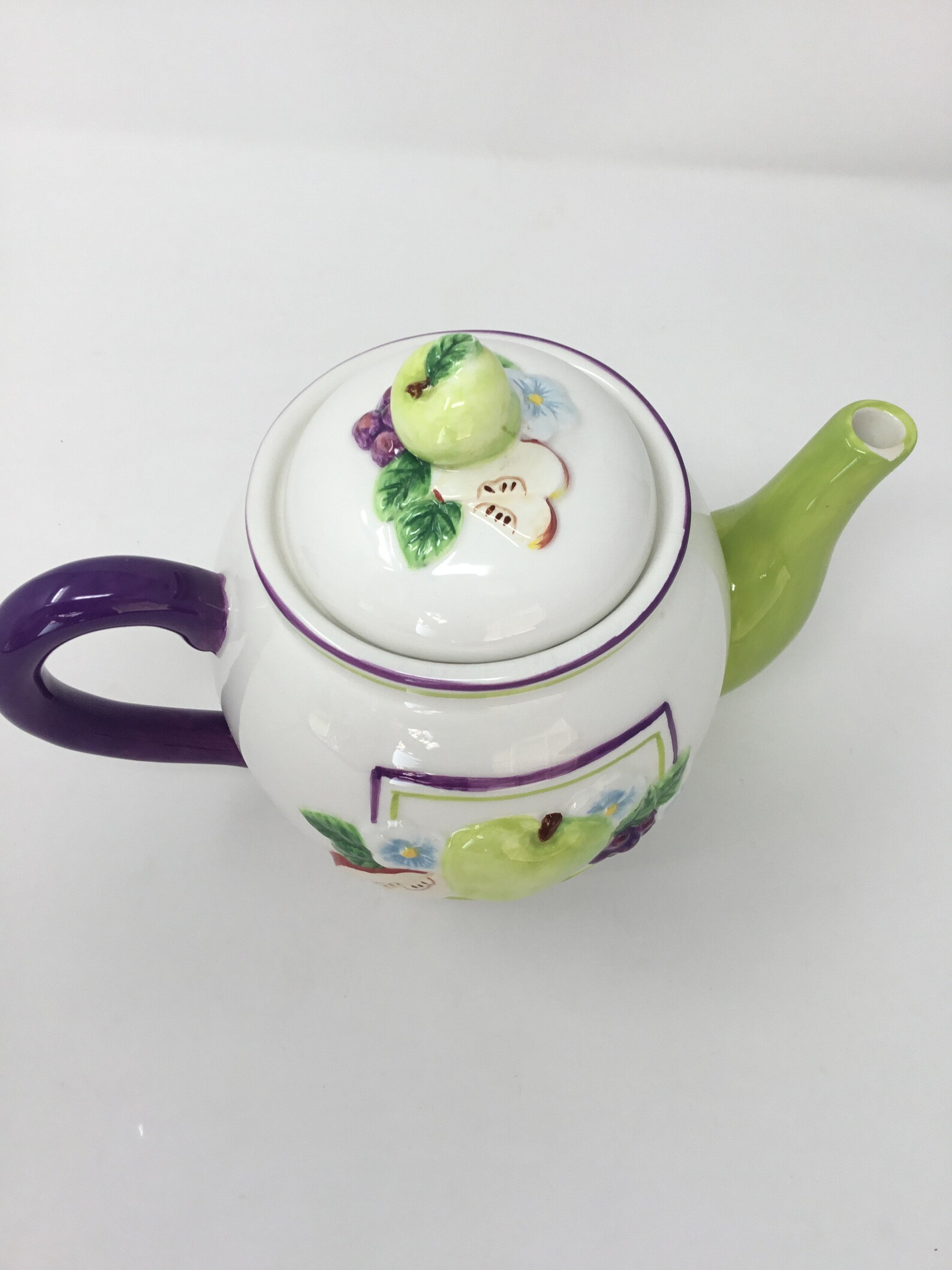 Bella Casa Ganz Teapot With Raised Fruit Vintage Bella Casa - Etsy