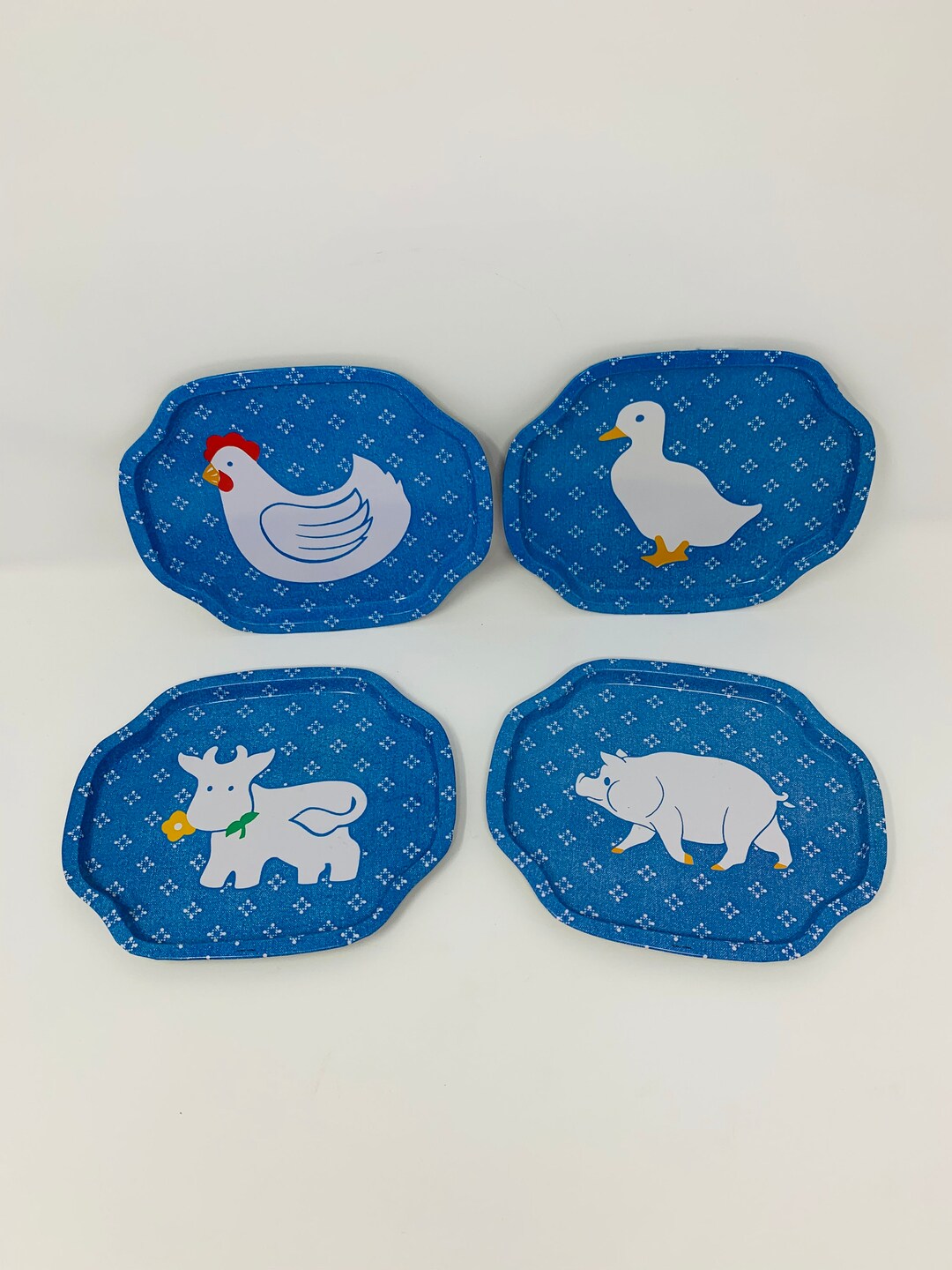 Farm Animal Trays - Vintage Metal Snack Trays - YOU PICK Small Tray ...