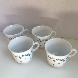 Corelle "forget Me Not" Corning Mugs... Excellent Condition! 4 Mugs ...