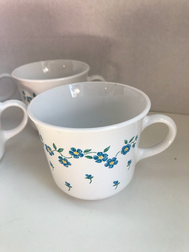 Corelle forget Me Not Corning Mugs... Excellent - Etsy