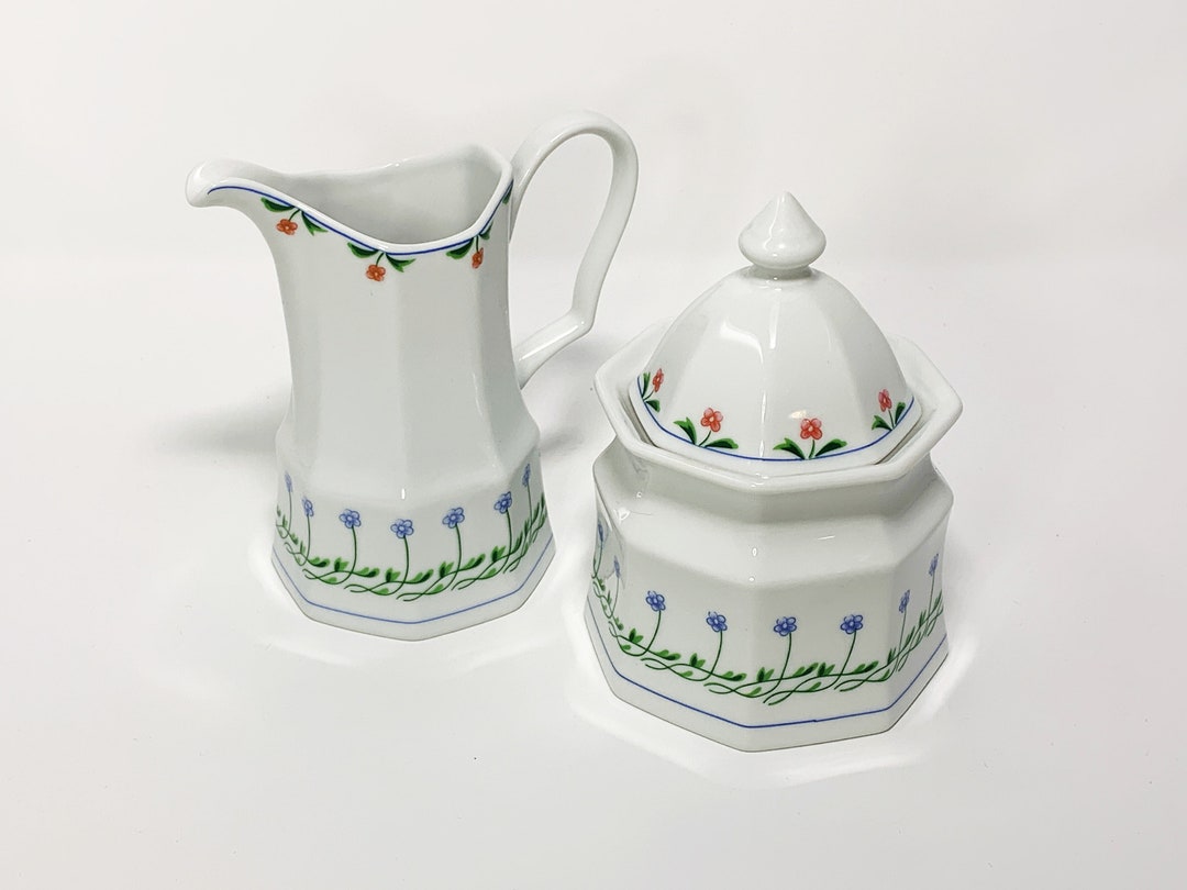 Christopher Stuart Sugar and Creamer "bali Hai" Set- Dainty Floral ...