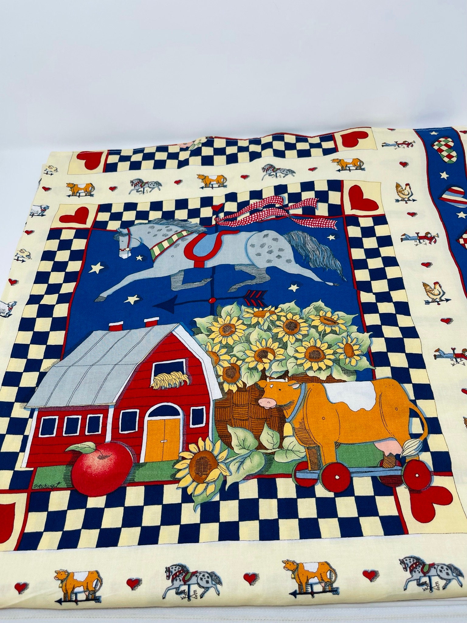 Susan Winget Fabric Panel Susan Winget Folk Art Fabric - Etsy
