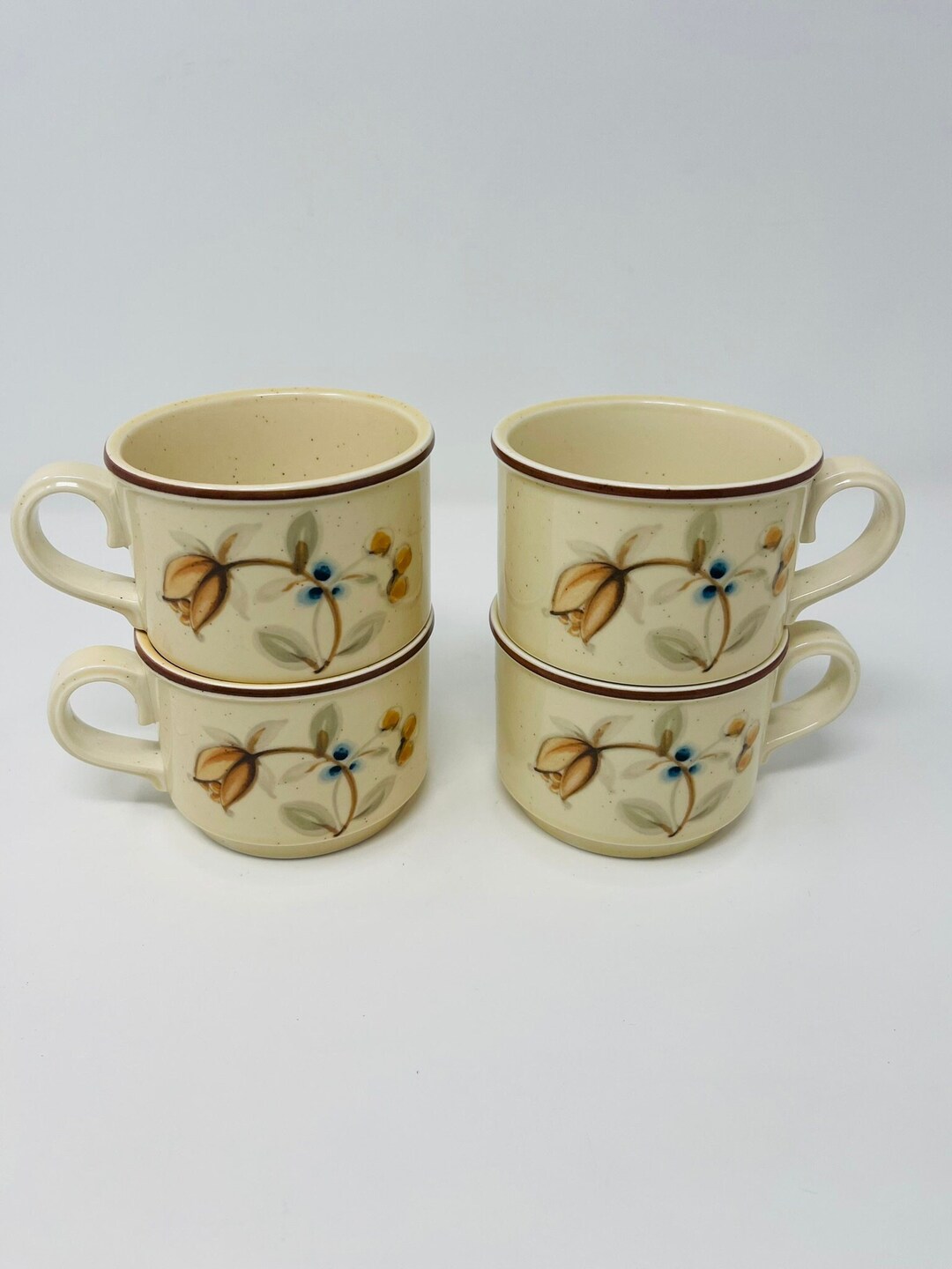 Noritake Fall River Mugs, Vintage Coffee Mugs, Stoneware Coffee Mug ...