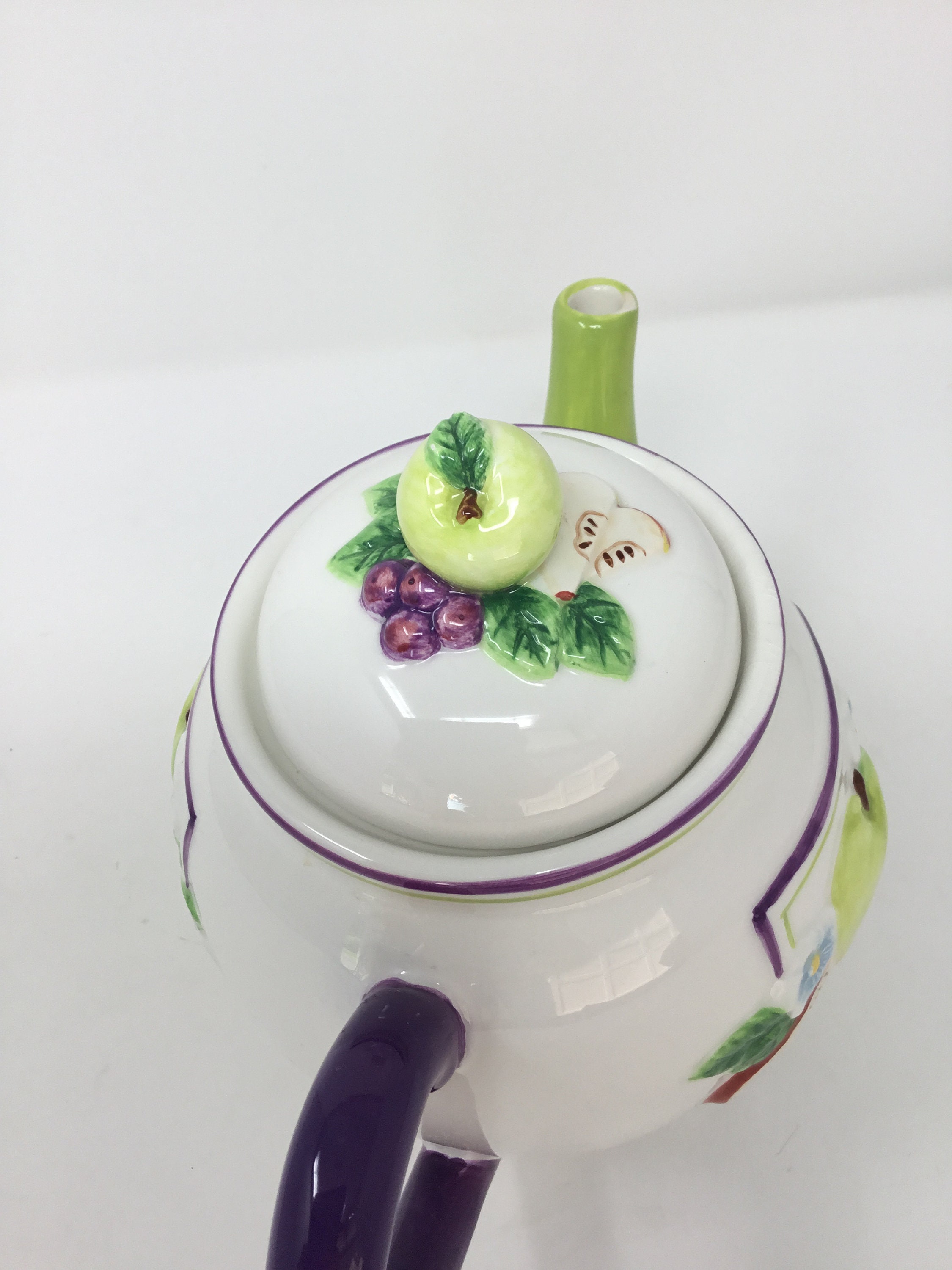 Bella Casa Ganz Teapot With Raised Fruit Vintage Bella Casa - Etsy