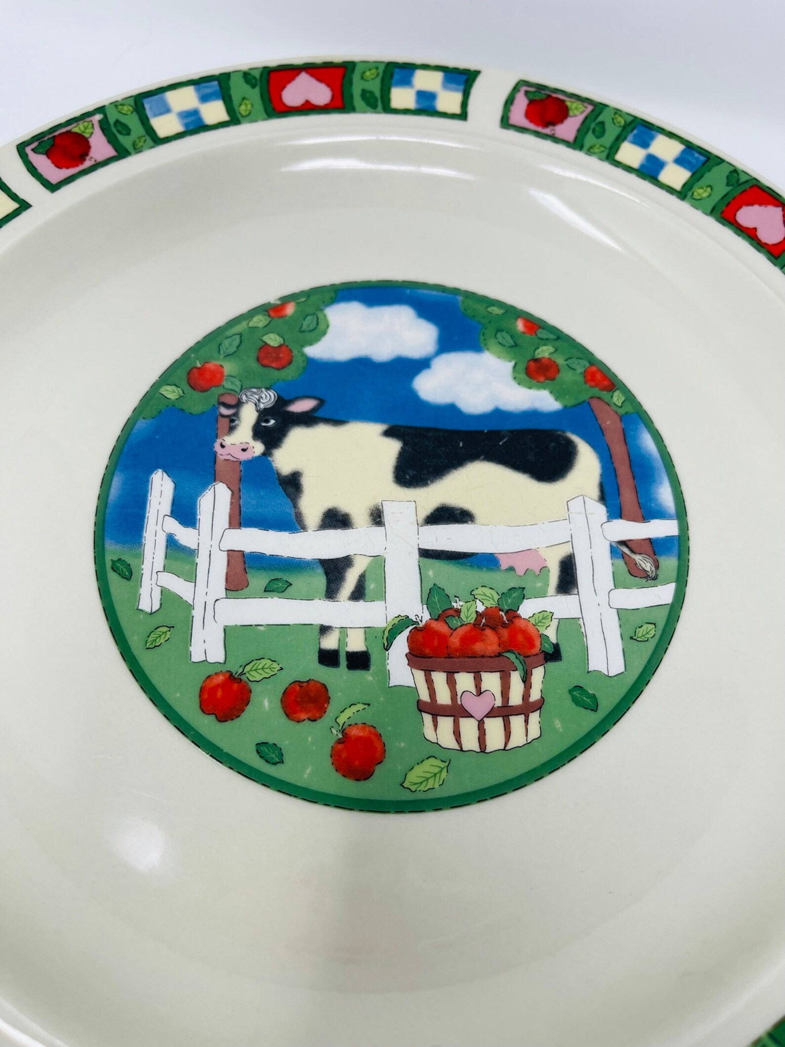 Gibson Barnyard Plate and Bowls YOU PICK Cow Fence Heart - Etsy