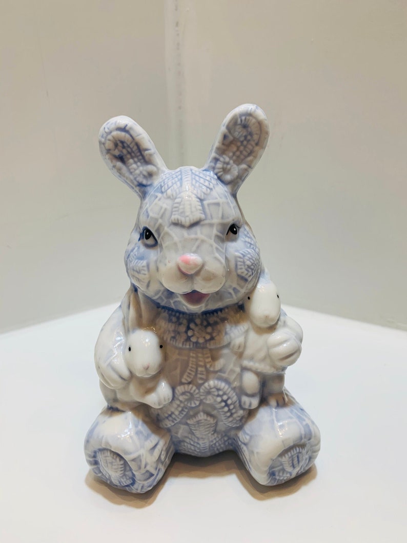 Ceramic Bunny Bank Shabby Chic Bunny Vintage Bunny - Etsy
