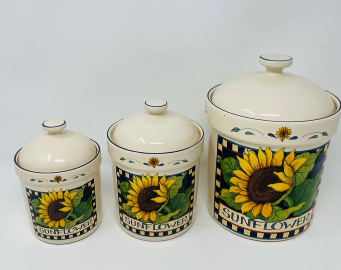 Susan Winget Sunflower Canister Set Vintage Susan Winget Canister ...