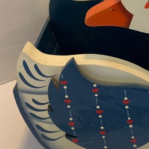 GOOSE/DUCK Wooden Planter Flowers Candy Plants Basket EXCELLENT ...