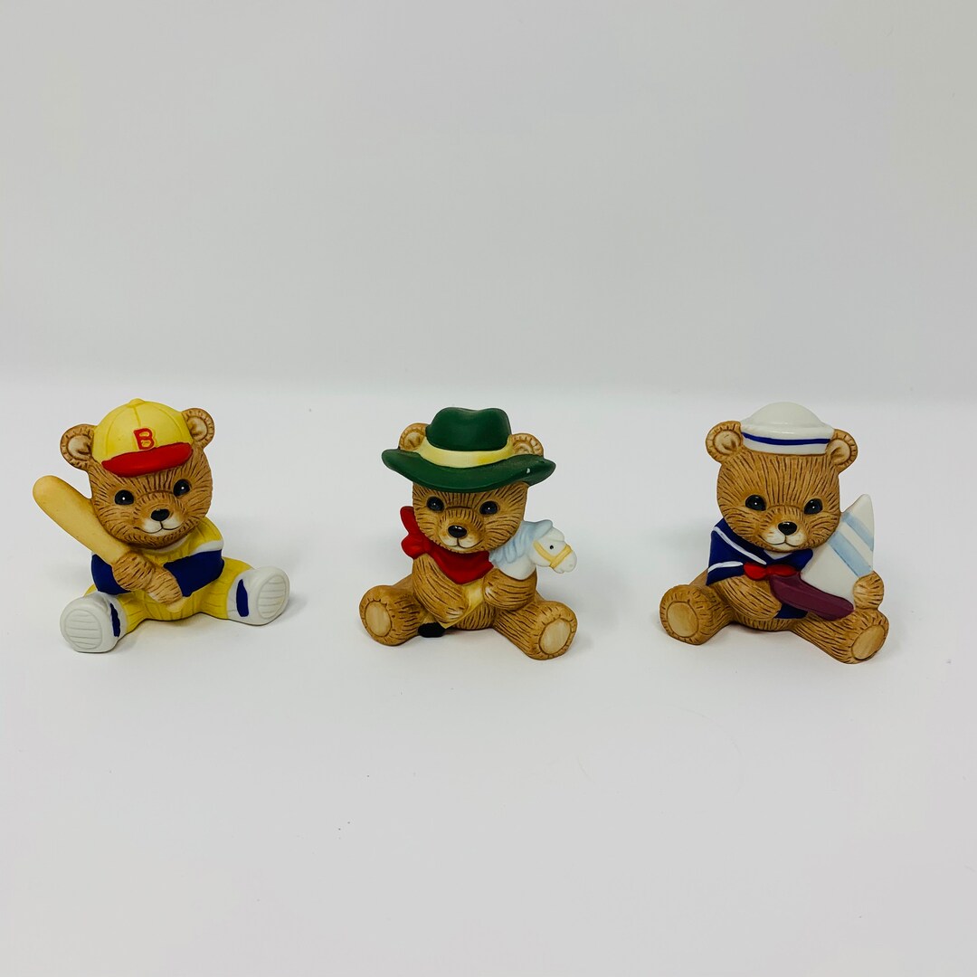 Homco Bears Trio... Figurines! Shelf Sitters! Adorable Mini Bears ...