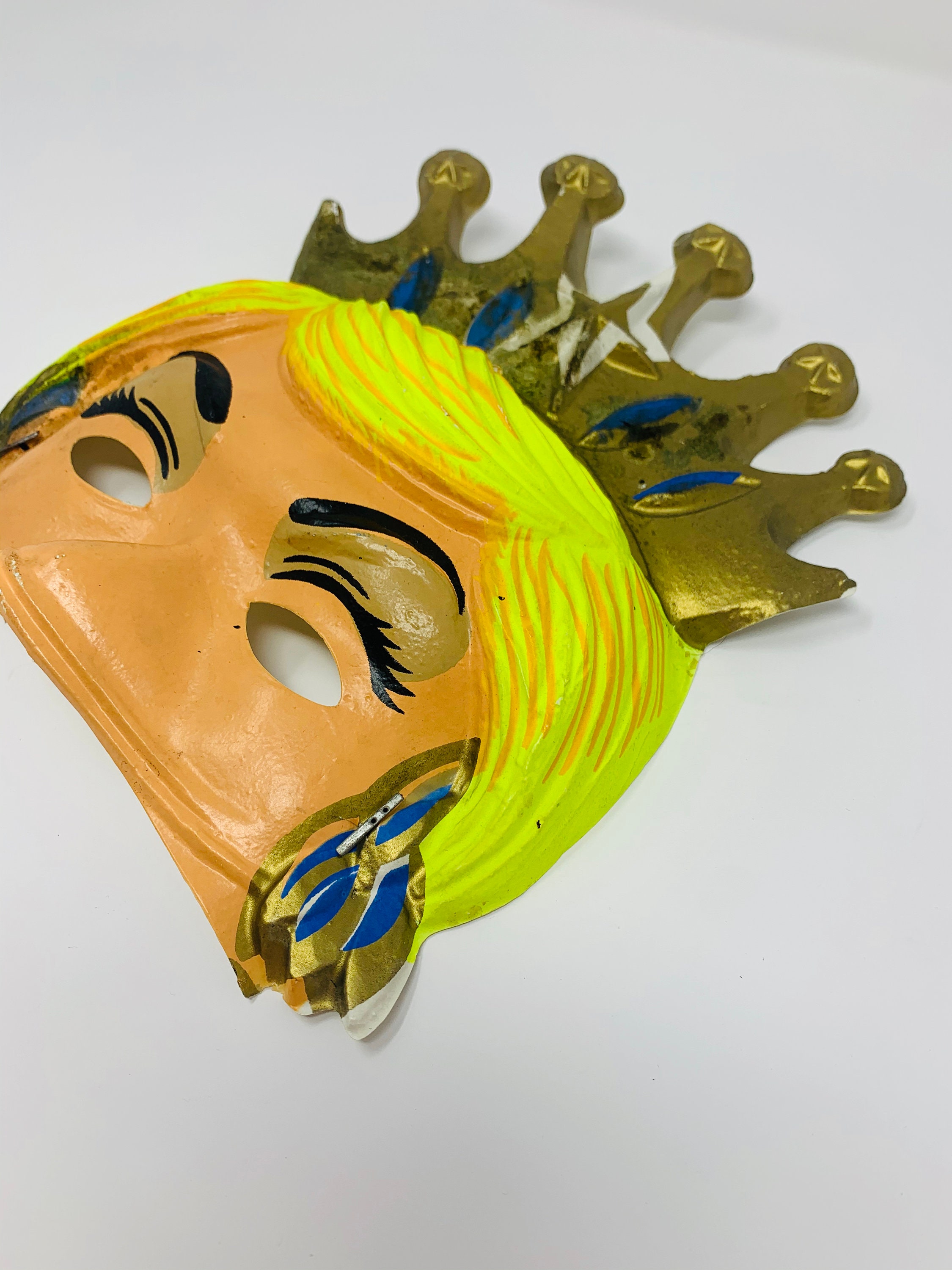 Queen Princess Mask VINTAGE Halloween Mask Molded Plastic - Etsy