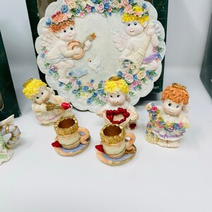 Miniature Resin Tea Set, Miniature Angel Tea Set, Fairy Tea Set, Garden ...