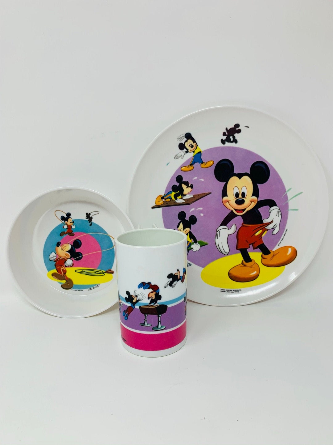 Children's Melamine Mickey Mouse Dish Set Melmac Melamine Dish Set ...