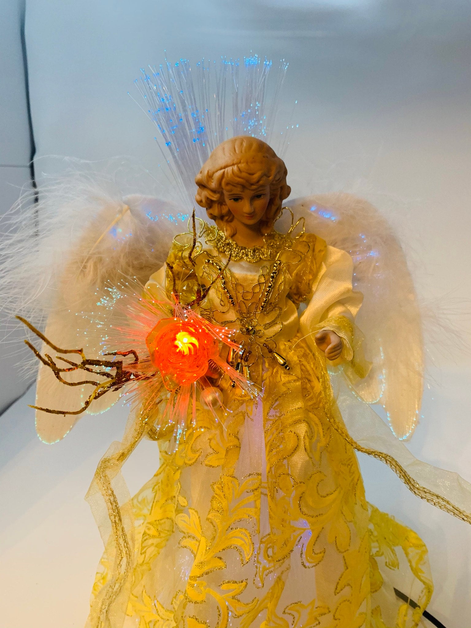 Fiber Optic Angel Lighted Angel Figurine Beautiful Gold & Lace | Etsy