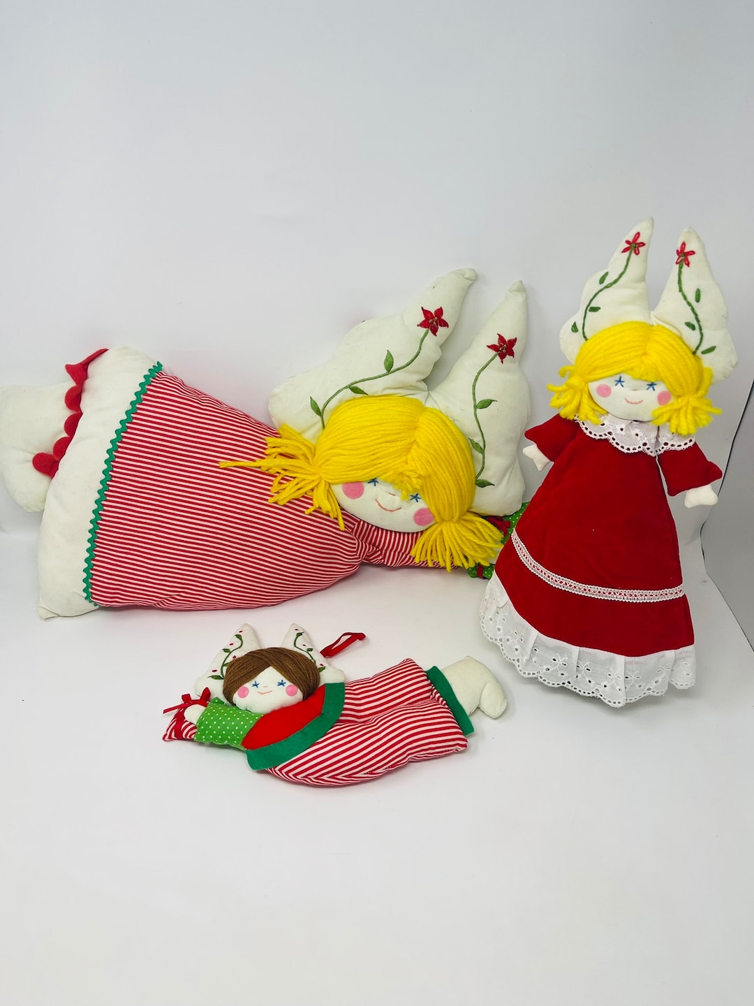 Handmade Fabric Angels - Angel Tree Topper - Large Fabric Angel - Angel ...