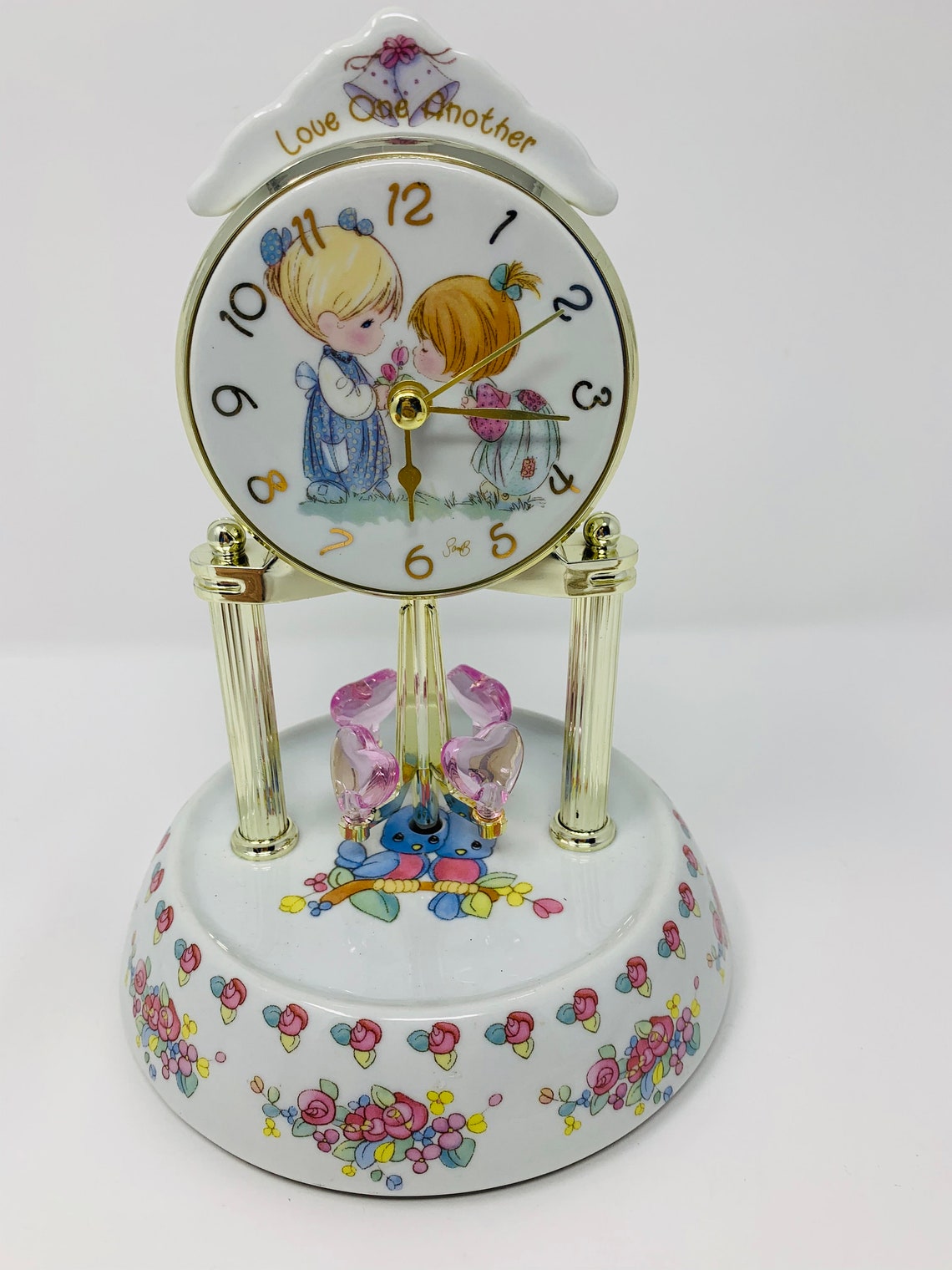 Precious Moments Clock Love One Another Glass | Etsy