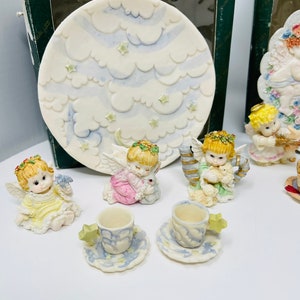 Miniature Resin Tea Set, Miniature Angel Tea Set, Fairy Tea Set, Garden ...