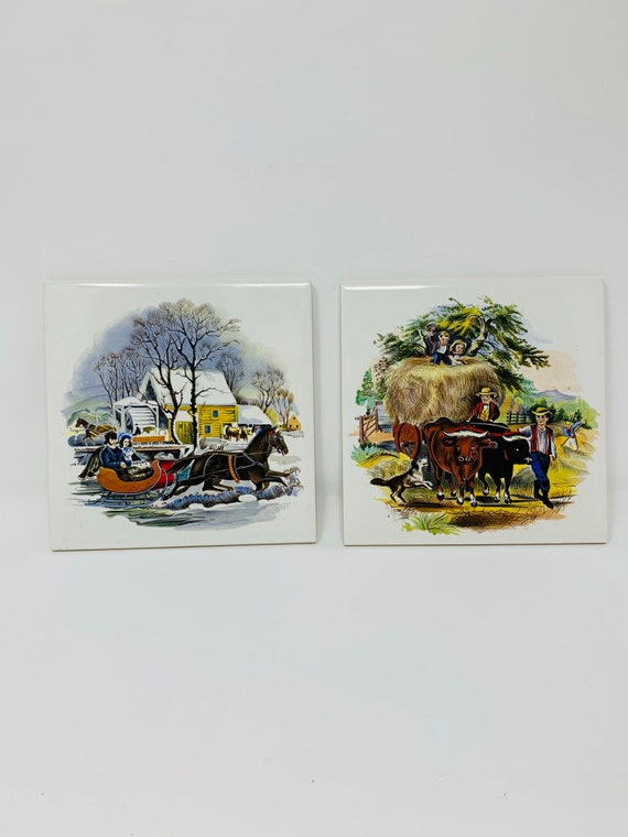 Square Trivets Ceramic Trivets Great Graphics Cork Backed | Etsy